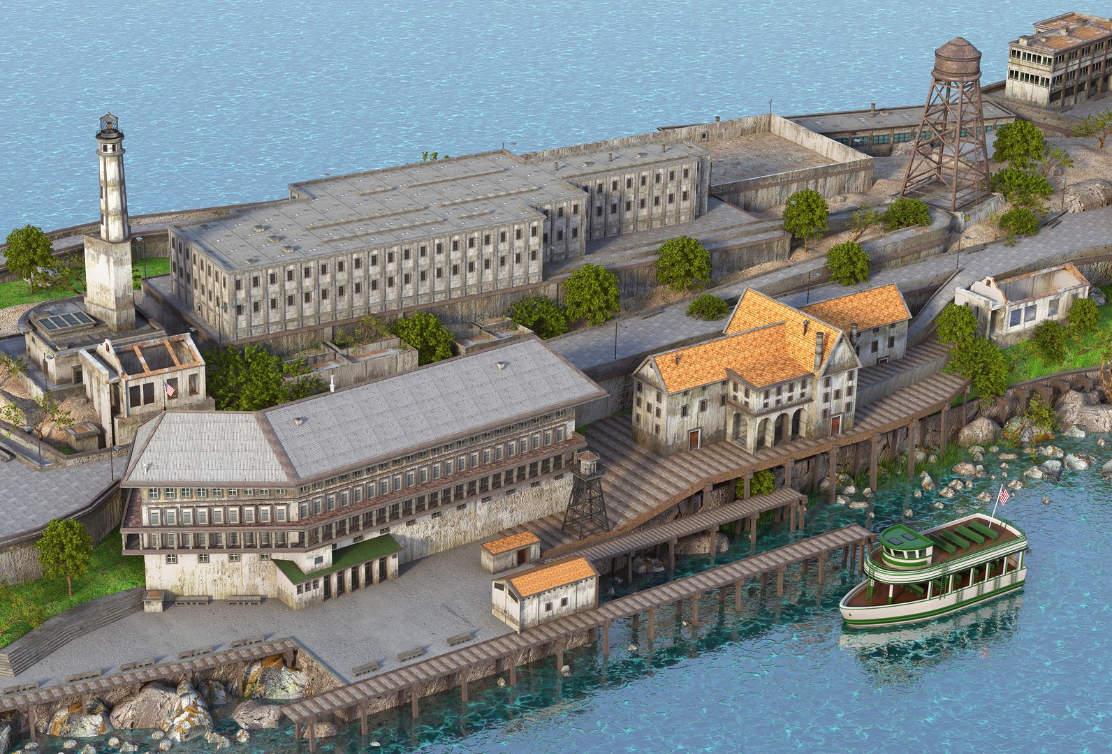 Alcatraz Island Penitentiary Prison 3D - TurboSquid 1365543