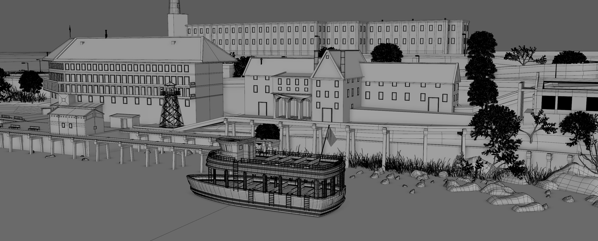 Alcatraz island penitentiary prison 3D - TurboSquid 1365543