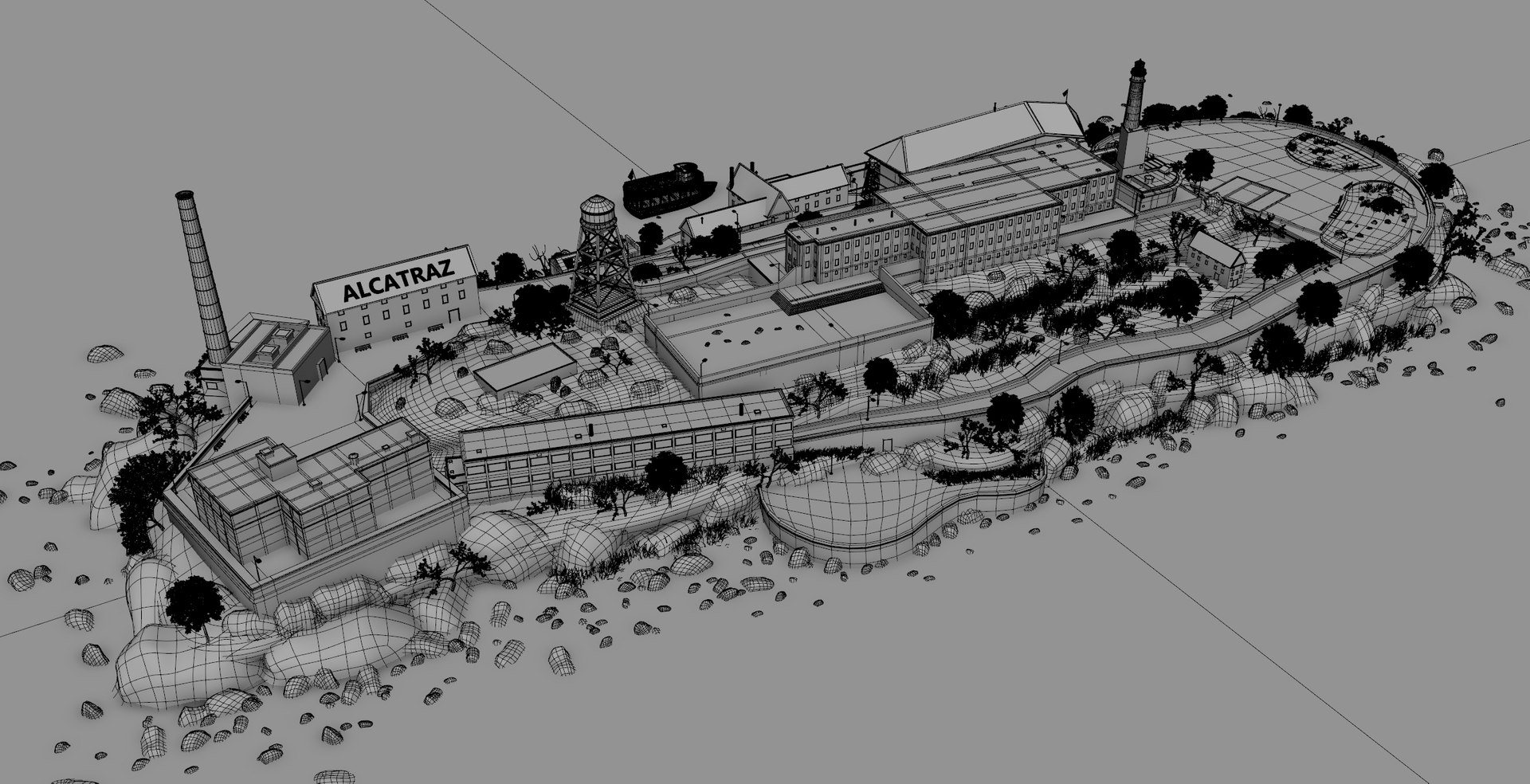 Alcatraz Island Penitentiary Prison 3D - TurboSquid 1365543