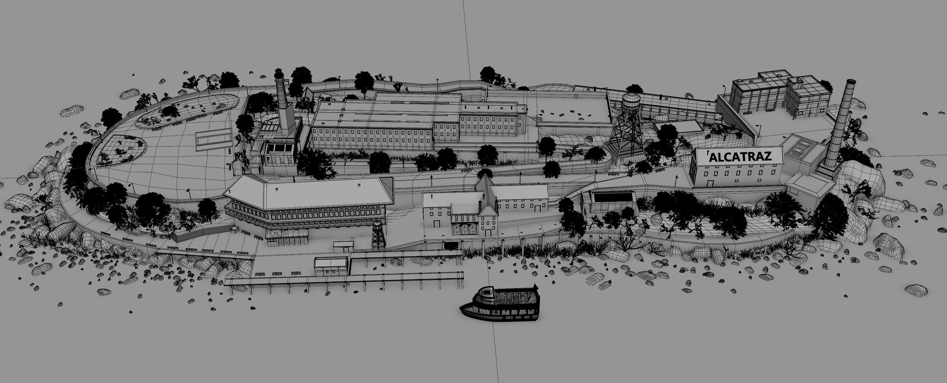 Alcatraz Island Penitentiary Prison 3D - TurboSquid 1365543