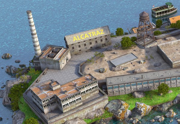 Alcatraz island penitentiary prison 3D - TurboSquid 1365543