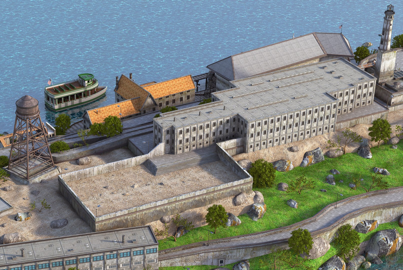 Alcatraz Island Penitentiary Prison 3D - TurboSquid 1365543