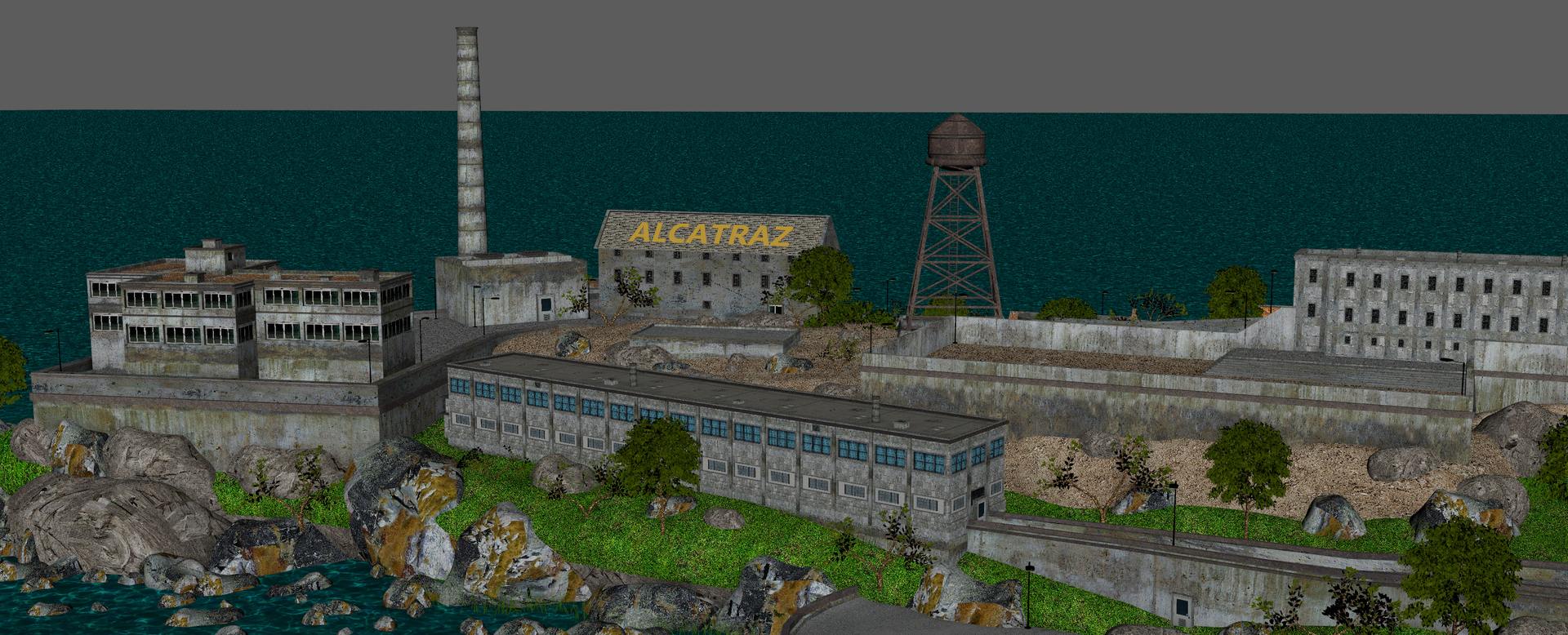 Alcatraz island penitentiary prison 3D - TurboSquid 1365543