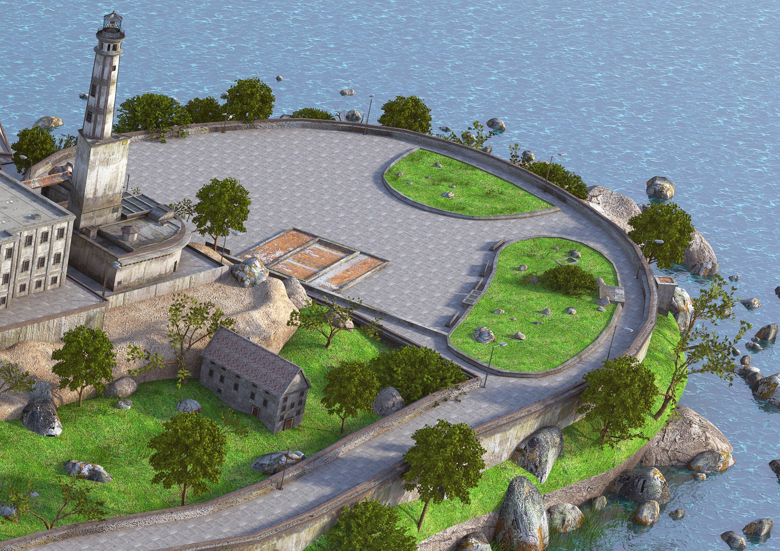 Alcatraz Island Penitentiary Prison 3D - TurboSquid 1365543
