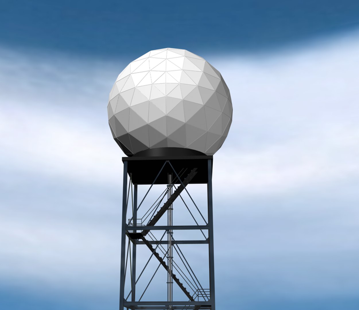 3d Weather Doppler Radar Tower Model