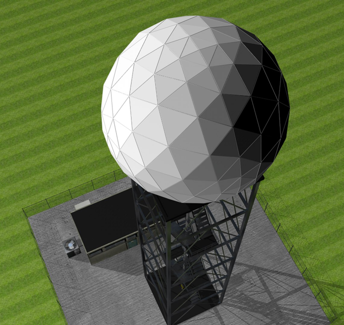 3d Weather Doppler Radar Tower Model