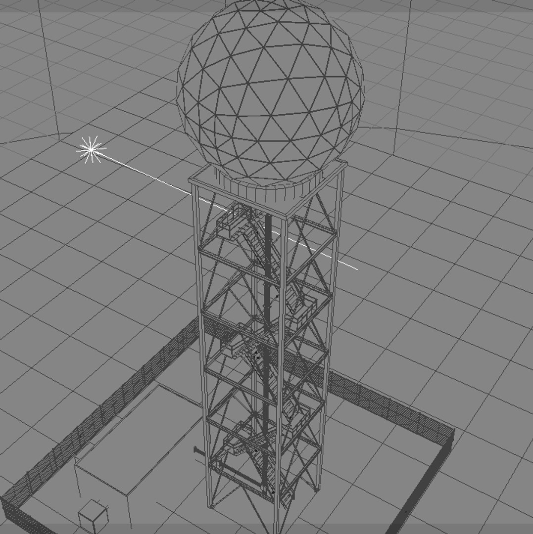 3d Weather Doppler Radar Tower Model