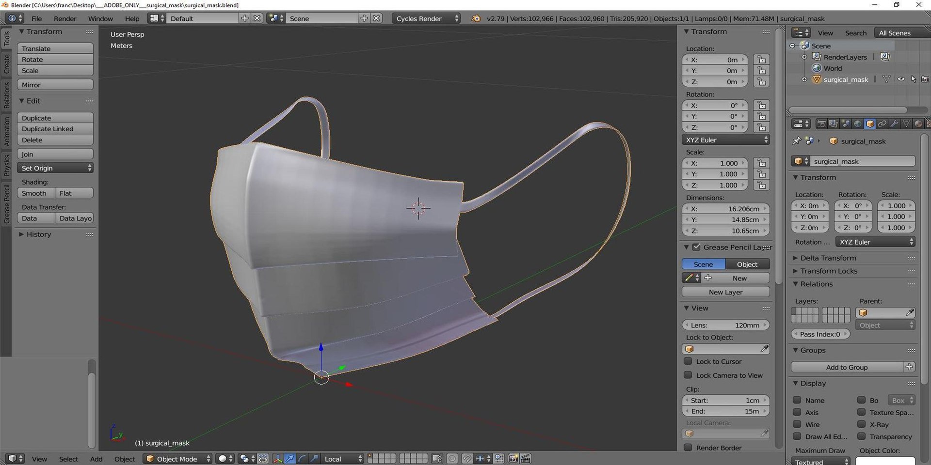 3D Model Surgical Face Mask - TurboSquid 1522901