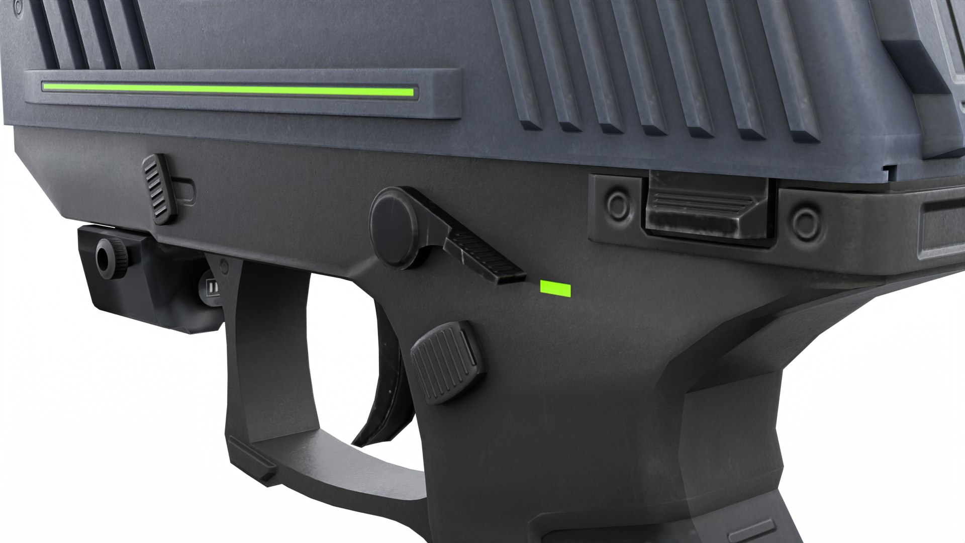 3D Futuristic Sci-Fi Pistol Compact Energy Sidearm With Tactical Laser ...