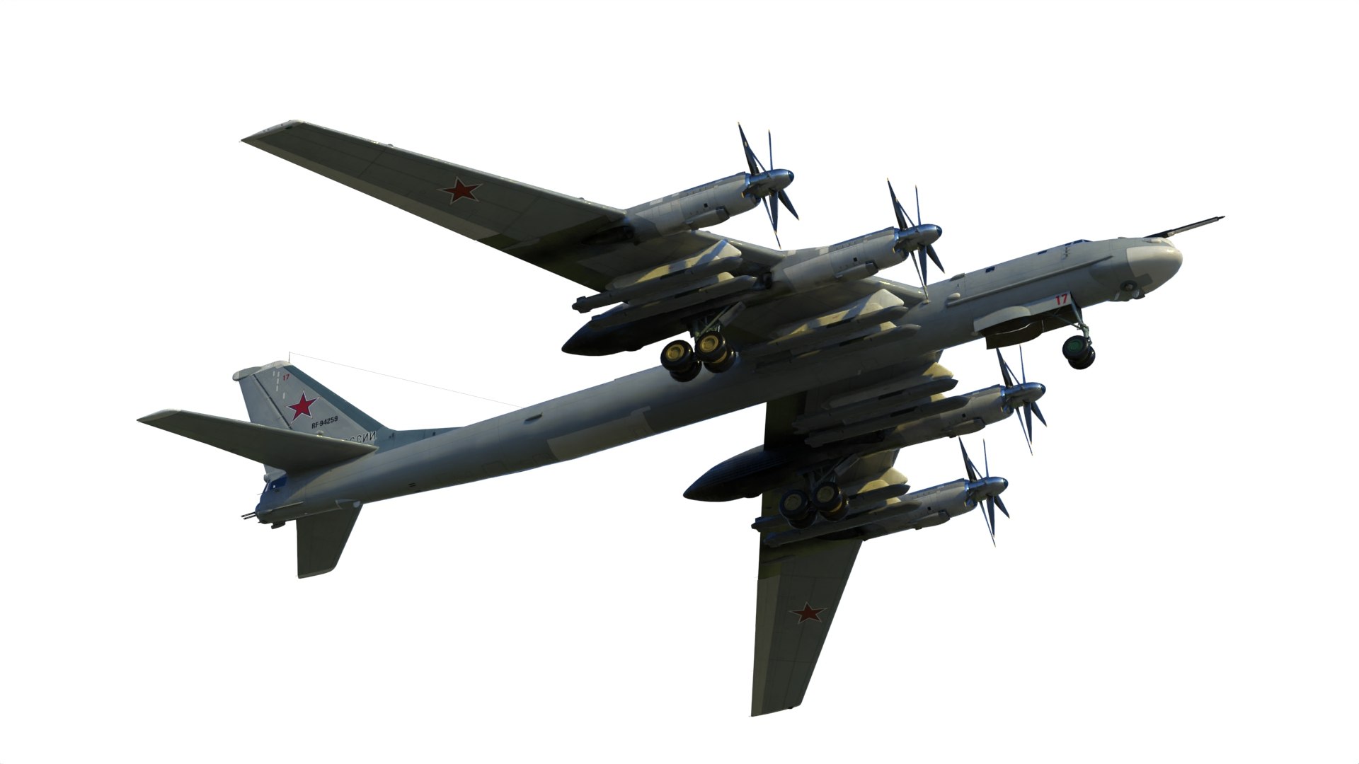 Tupolev Tu-95 MS Strategic Bomber 3D Model - TurboSquid 2187229
