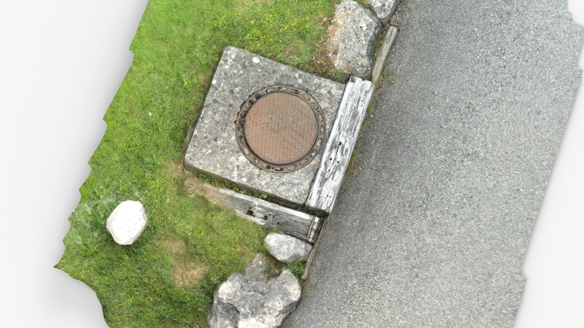 Manhole cover wood and rock 3D - TurboSquid 1770387
