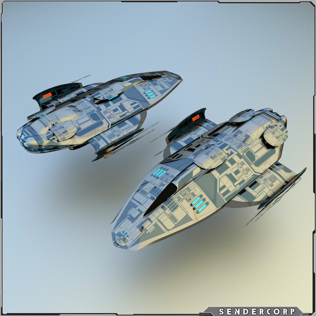 3d gunship spaceship