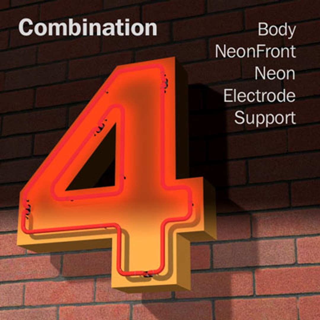 Alphabet Letters Neon Signs 3d Model