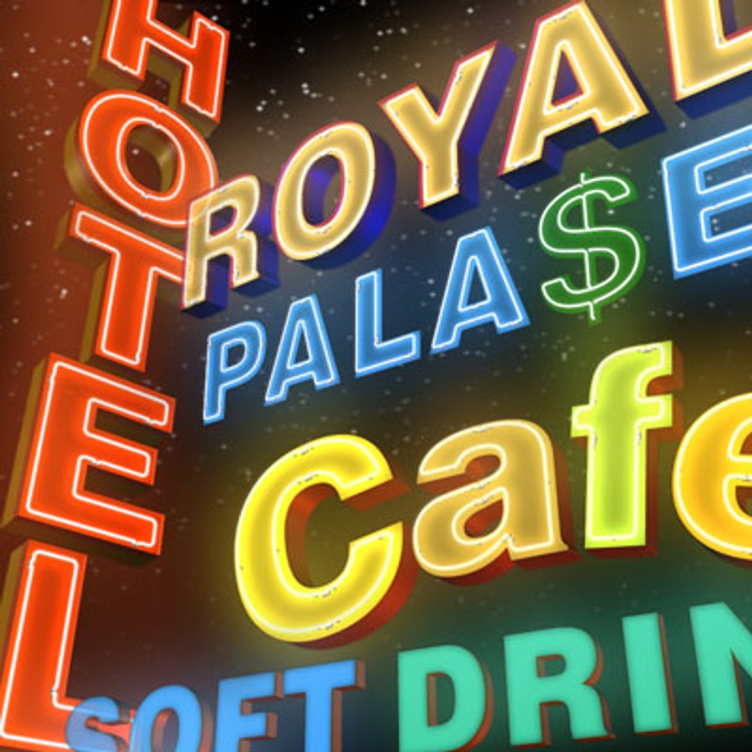 Alphabet Letters Neon Signs 3d Model