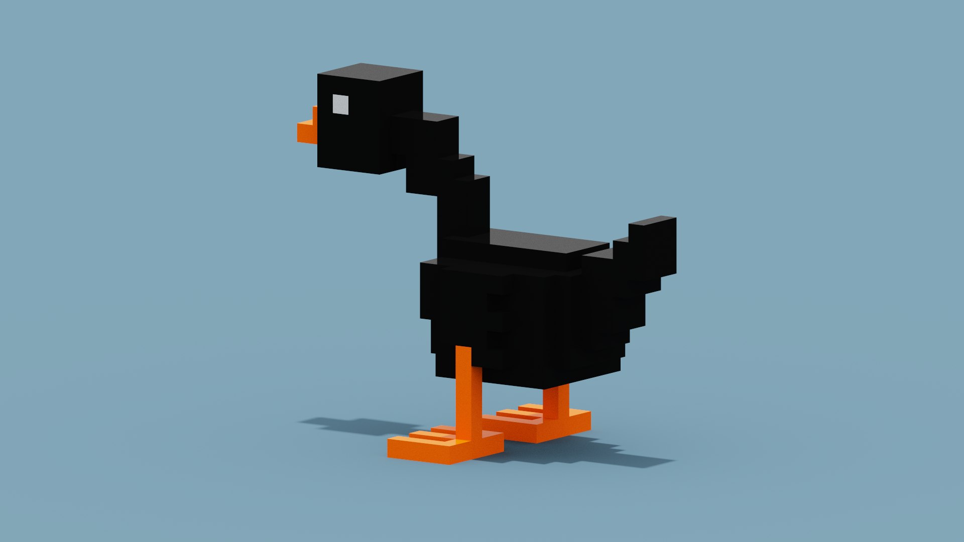 3D Voxel Black Goose - TurboSquid 2020813