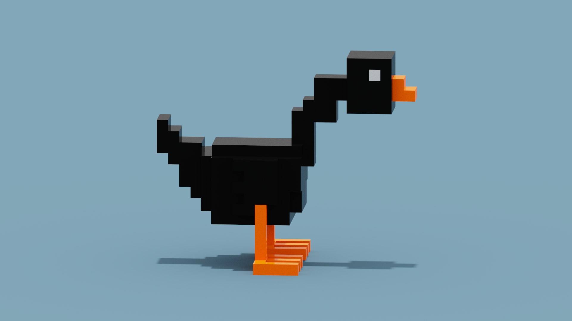 3D Voxel Black Goose - TurboSquid 2020813