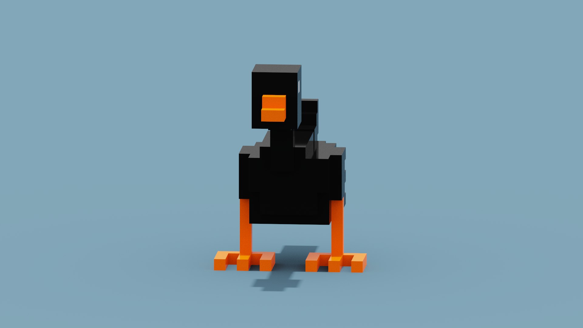 3D Voxel Black Goose - TurboSquid 2020813