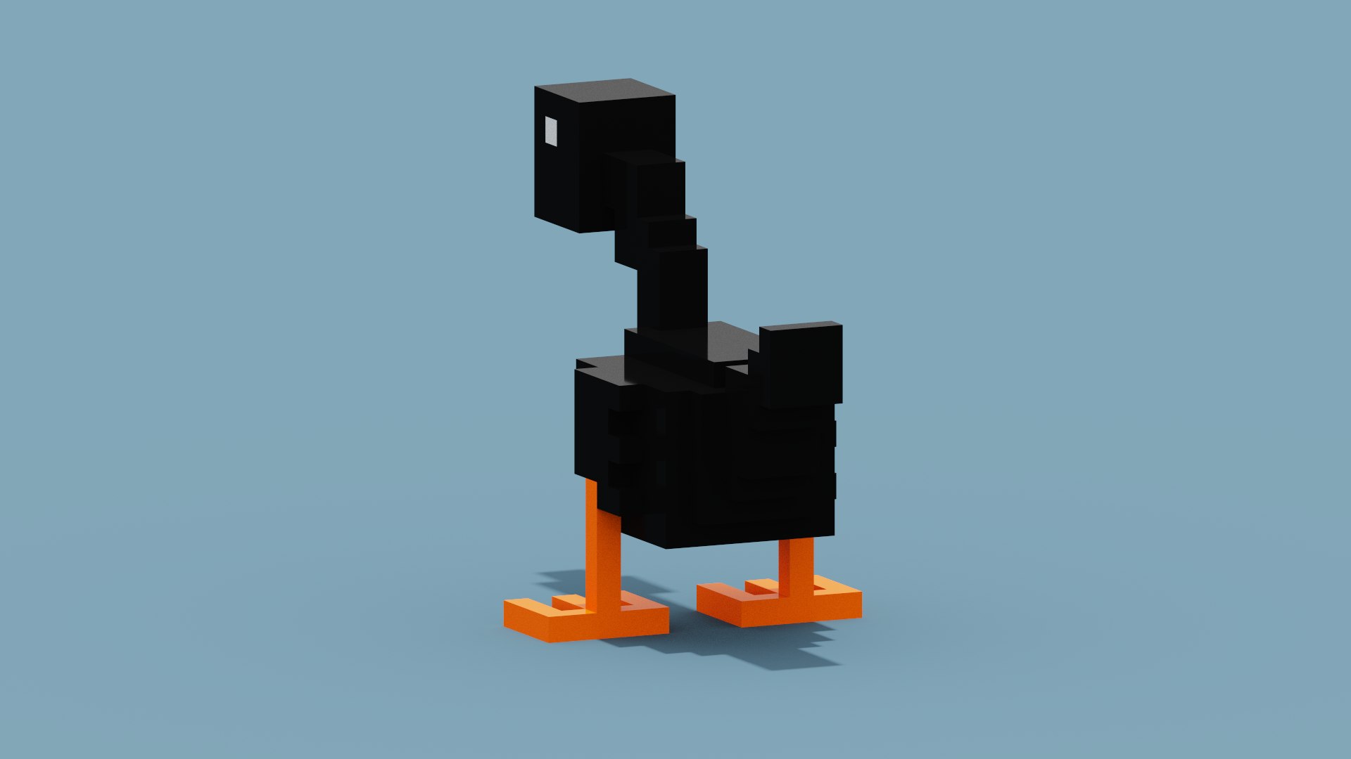 3D Voxel Black Goose - TurboSquid 2020813