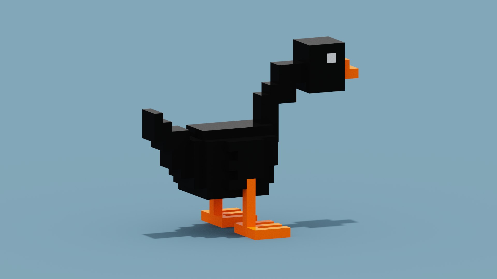 3D Voxel Black Goose - TurboSquid 2020813