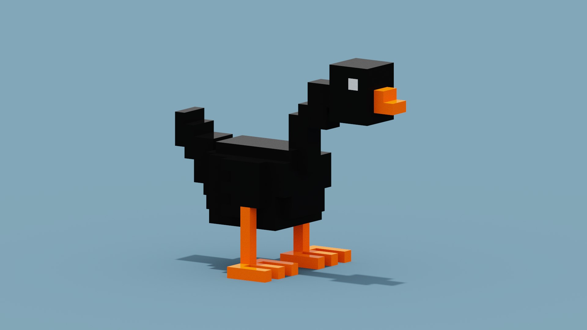 3D Voxel Black Goose - TurboSquid 2020813