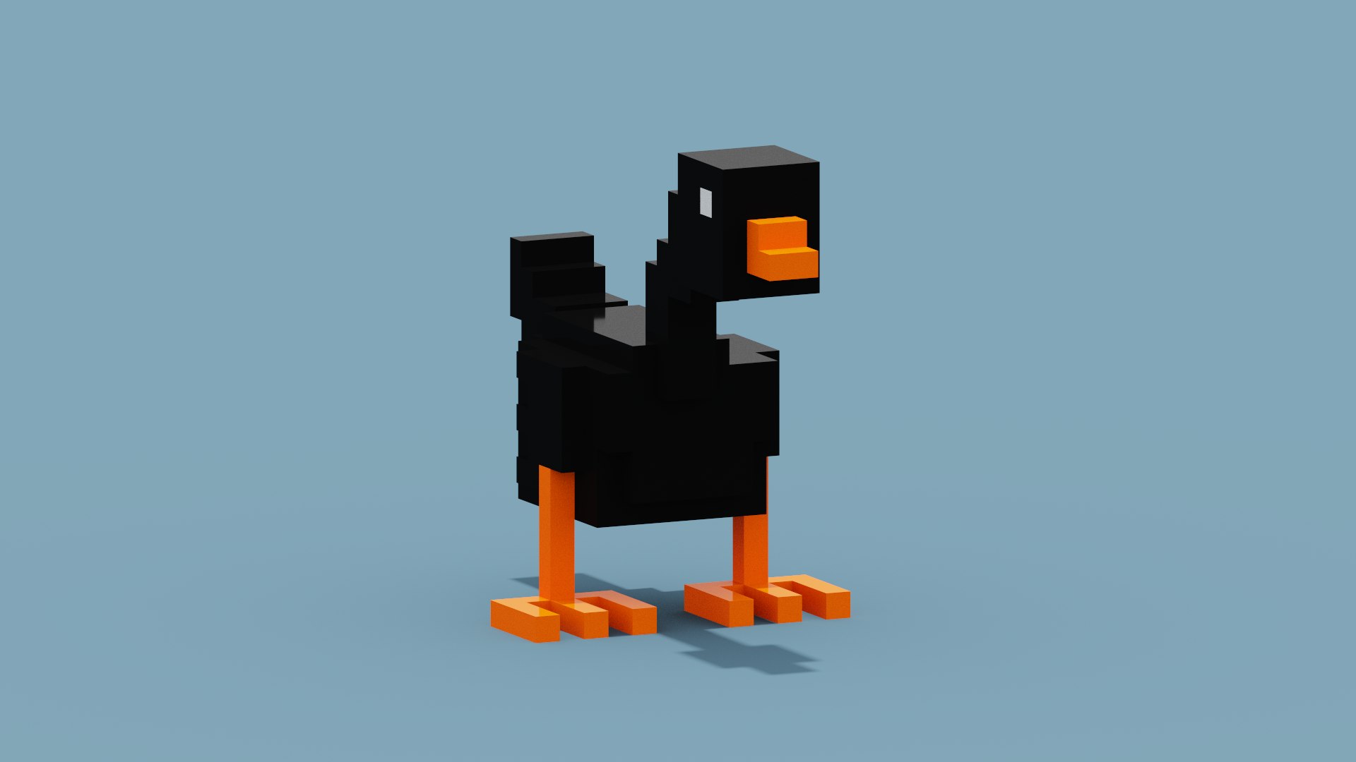 3D Voxel Black Goose - TurboSquid 2020813