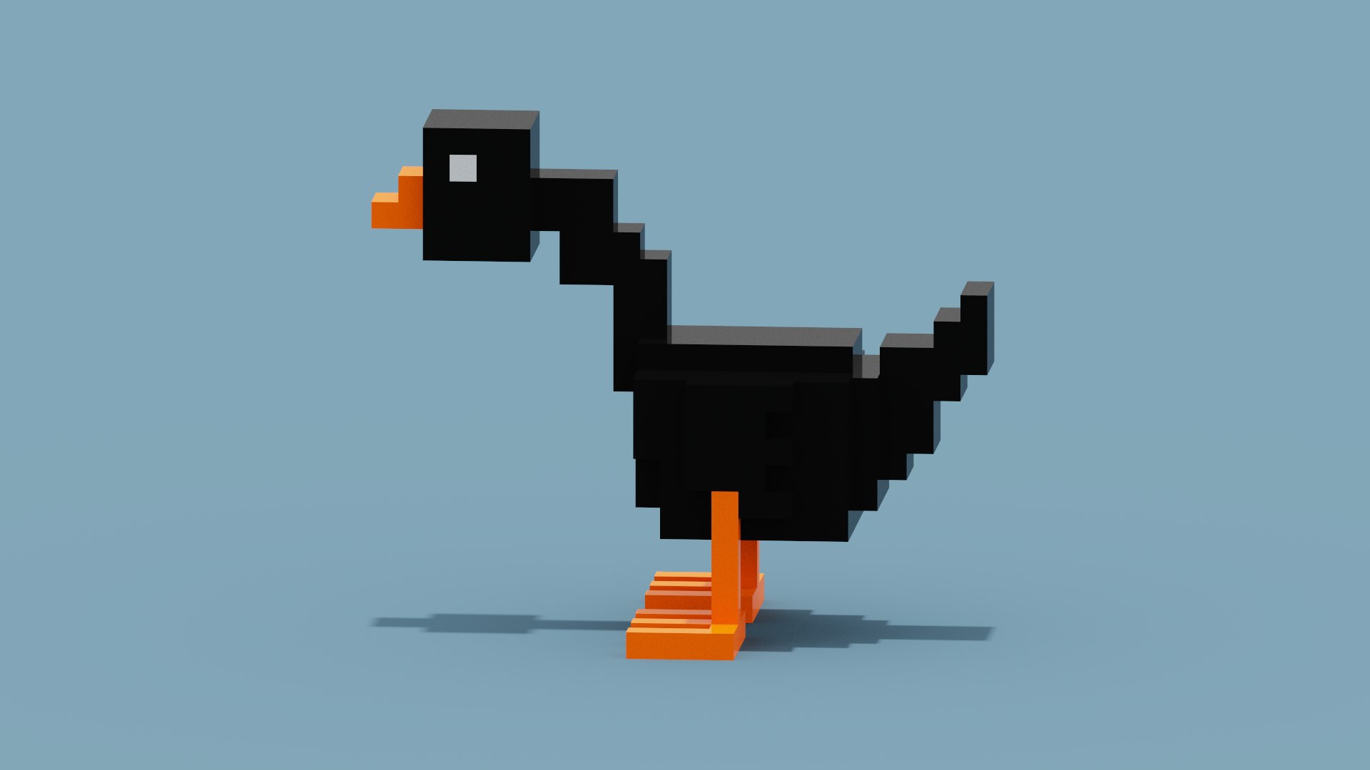 3D Voxel Black Goose - TurboSquid 2020813