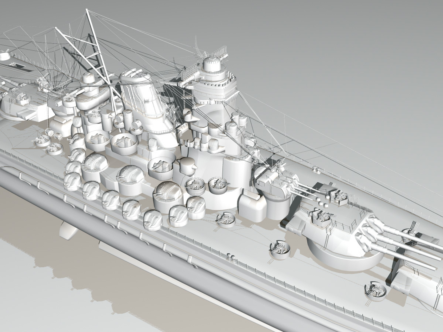 japanese battleship yamato navy ship 3d model