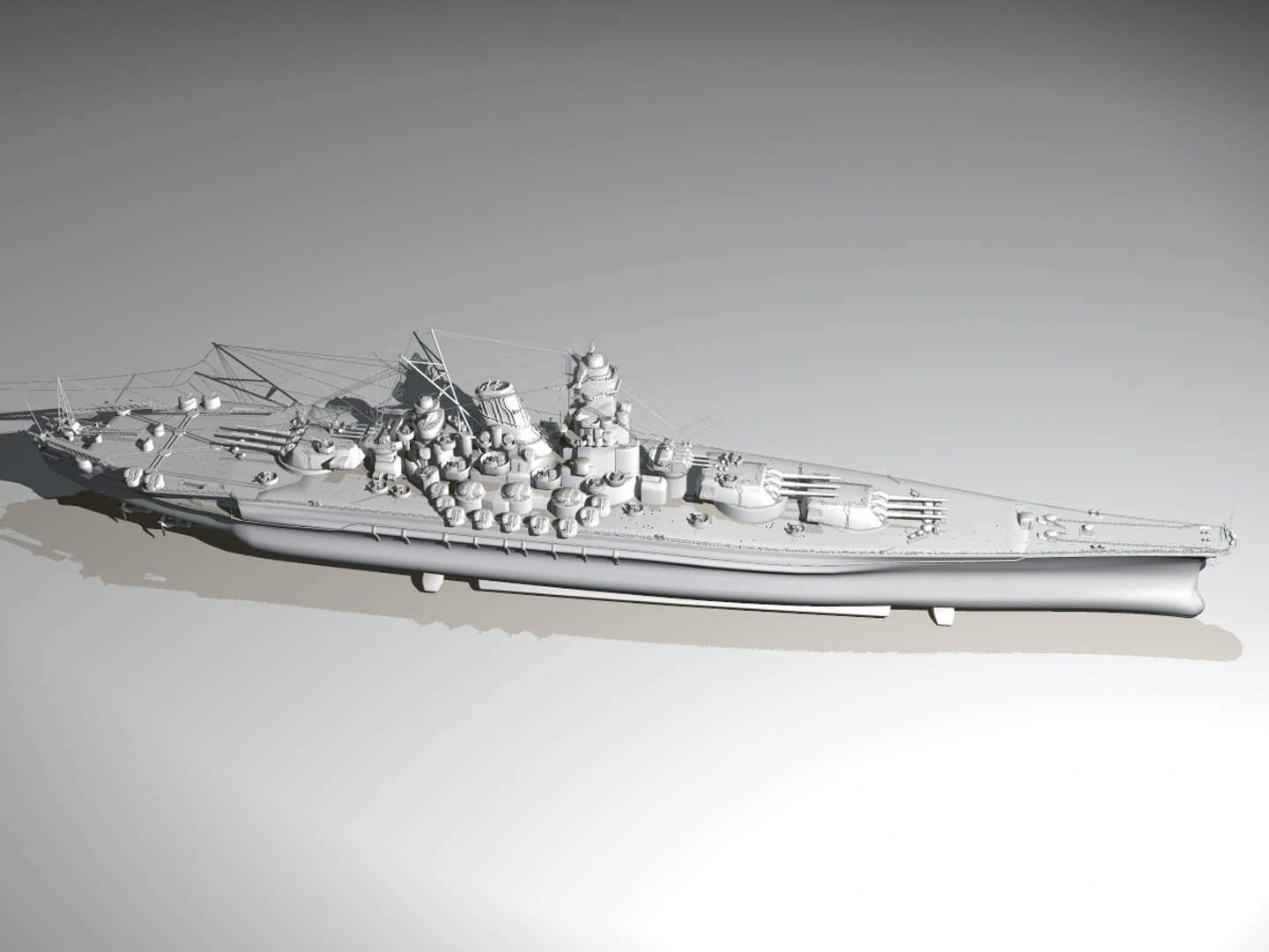 japanese battleship yamato navy ship 3d model