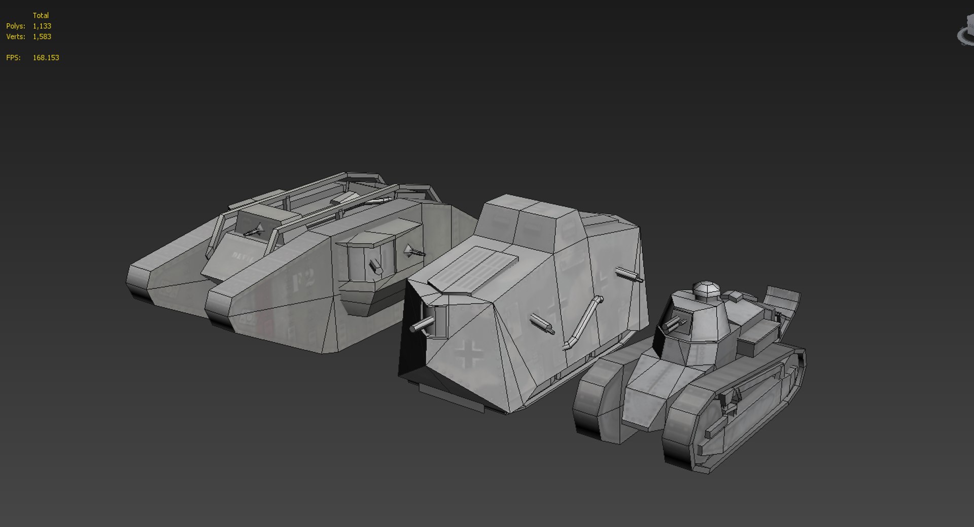 3d 3ds world war tank