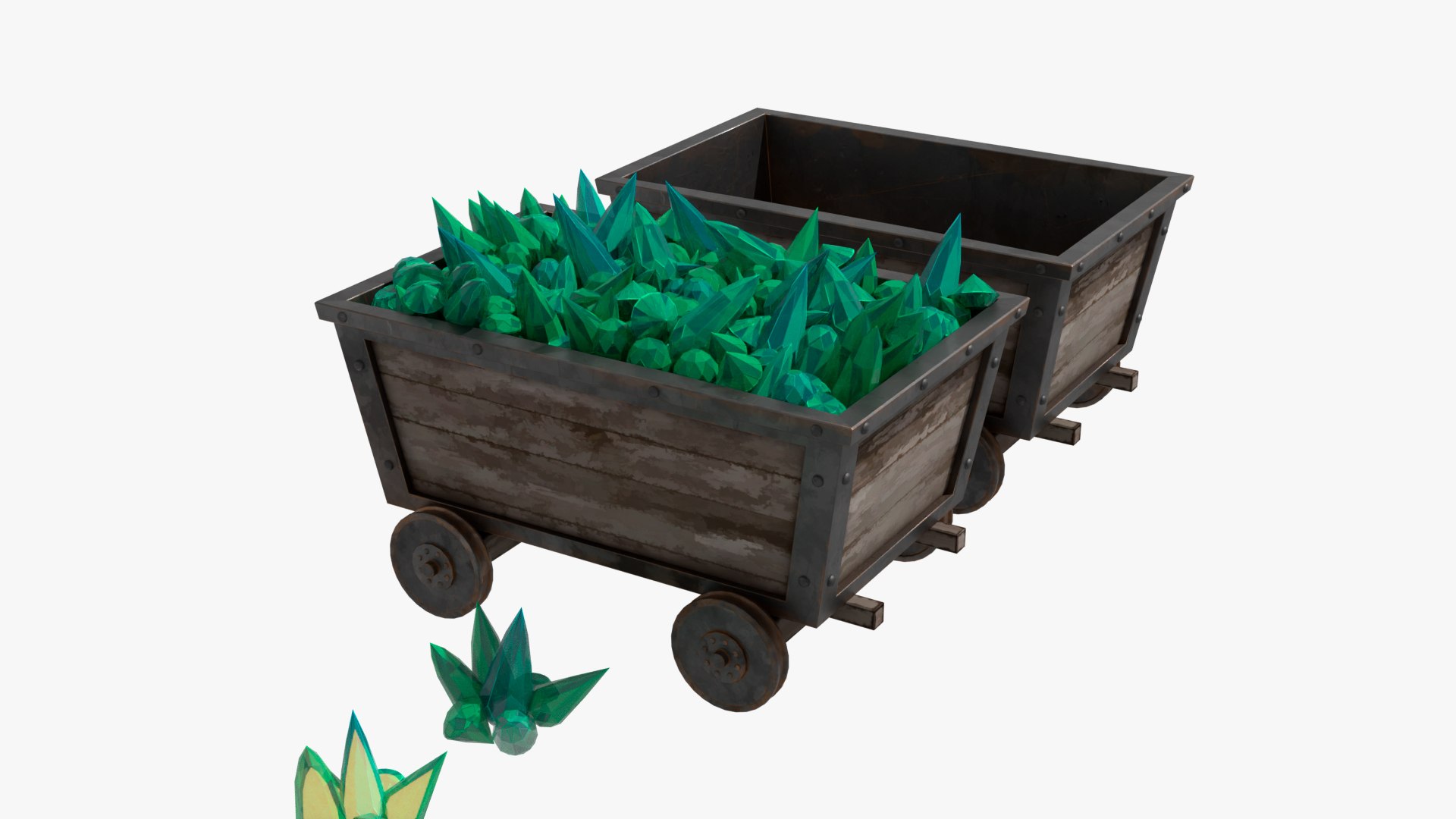 3D Cartoon Mining Cart - TurboSquid 2106375