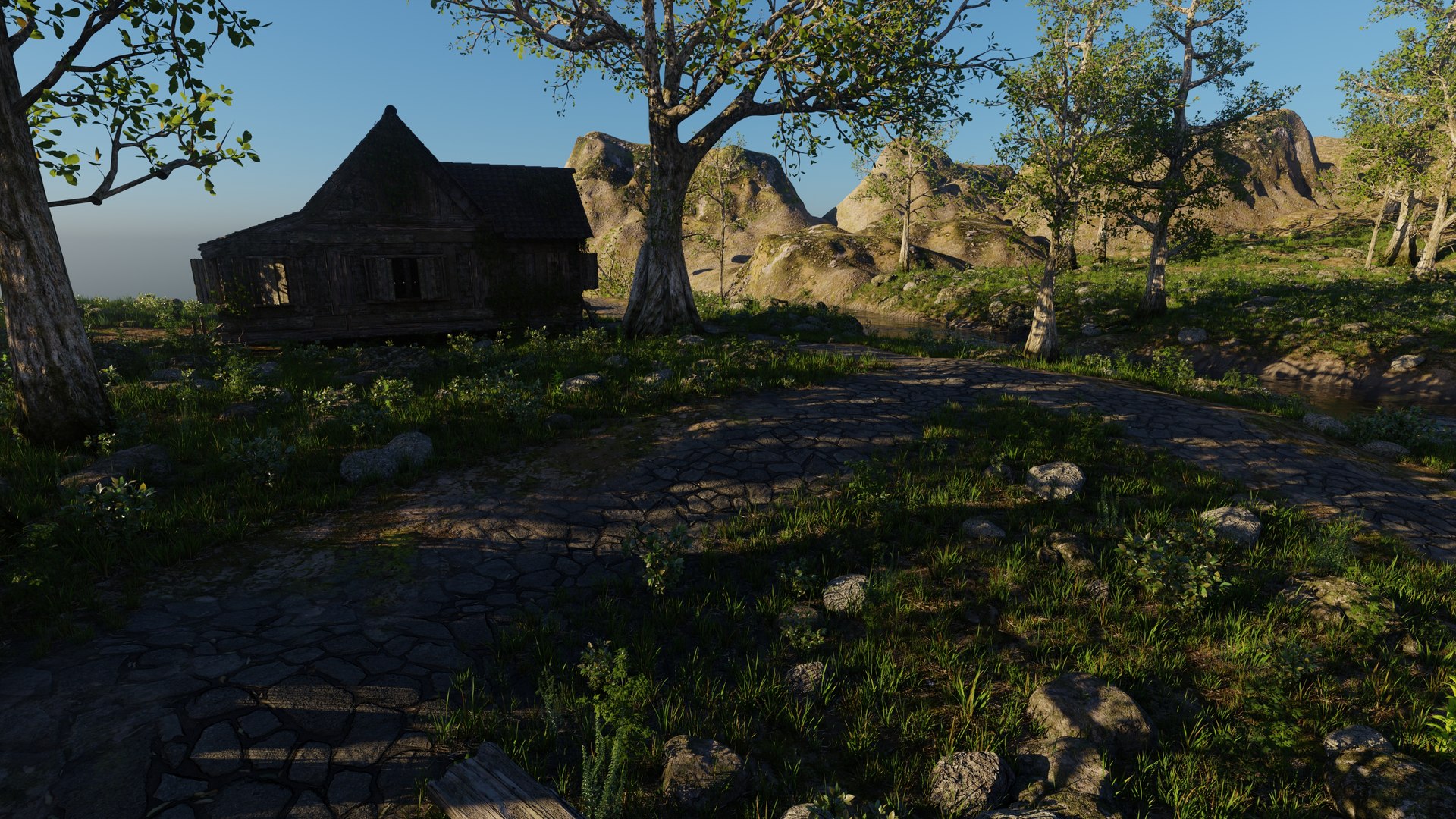 3D Medieval Pathway Scene - TurboSquid 1915616