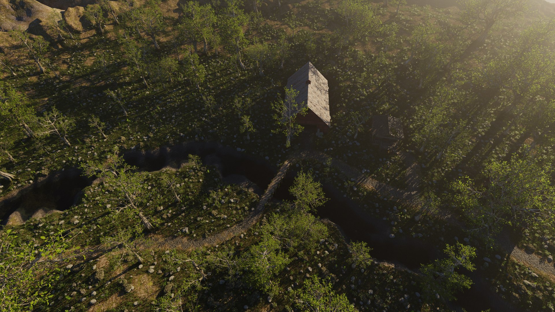 3D Medieval Pathway Scene - TurboSquid 1915616