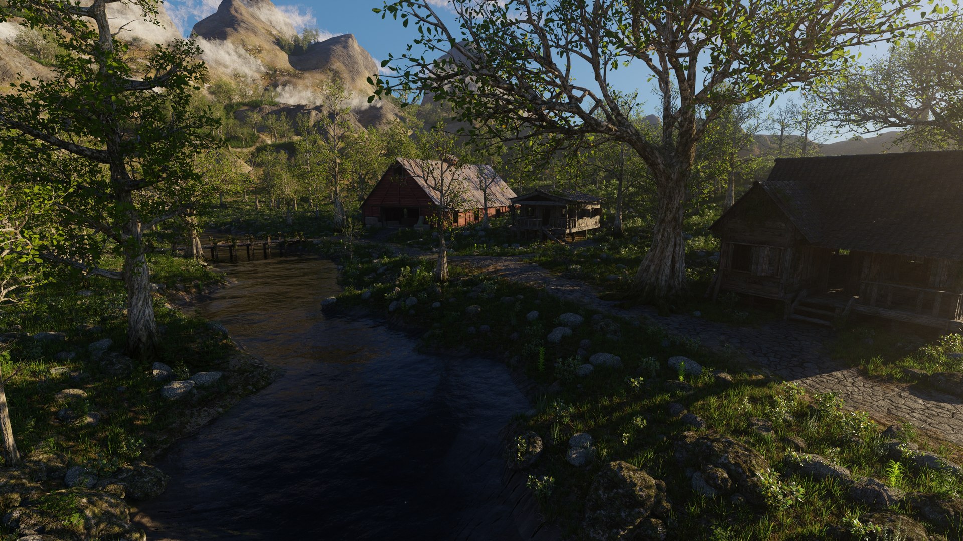 3D Medieval Pathway Scene - TurboSquid 1915616