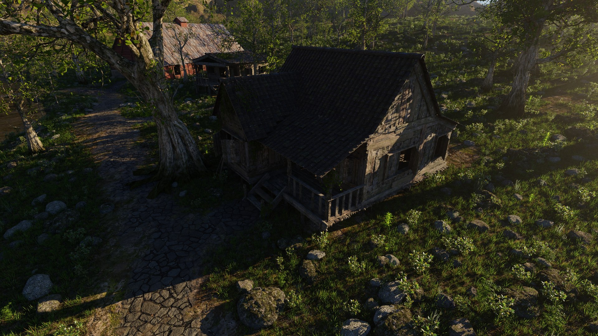 3D Medieval Pathway Scene - TurboSquid 1915616