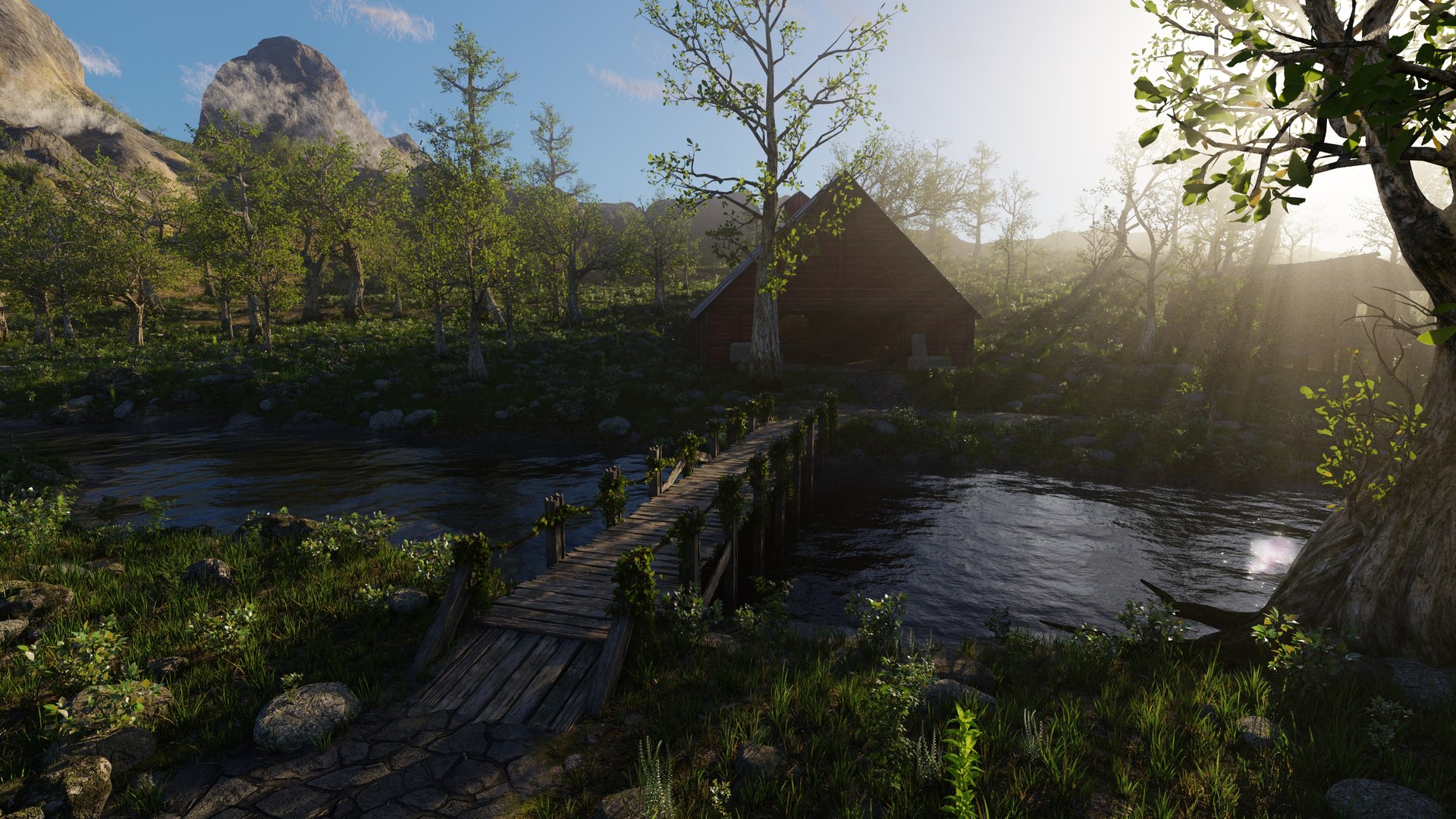 3D Medieval Pathway Scene - TurboSquid 1915616