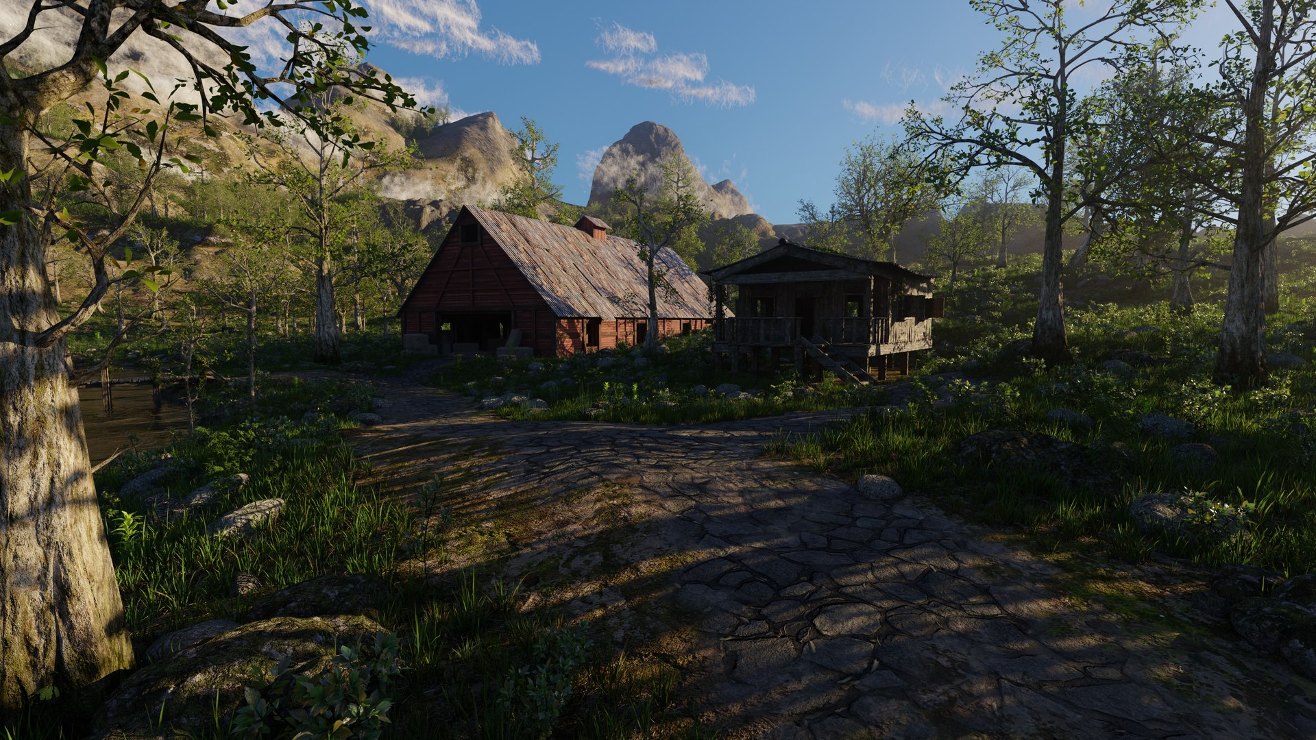 3D Medieval Pathway Scene - TurboSquid 1915616