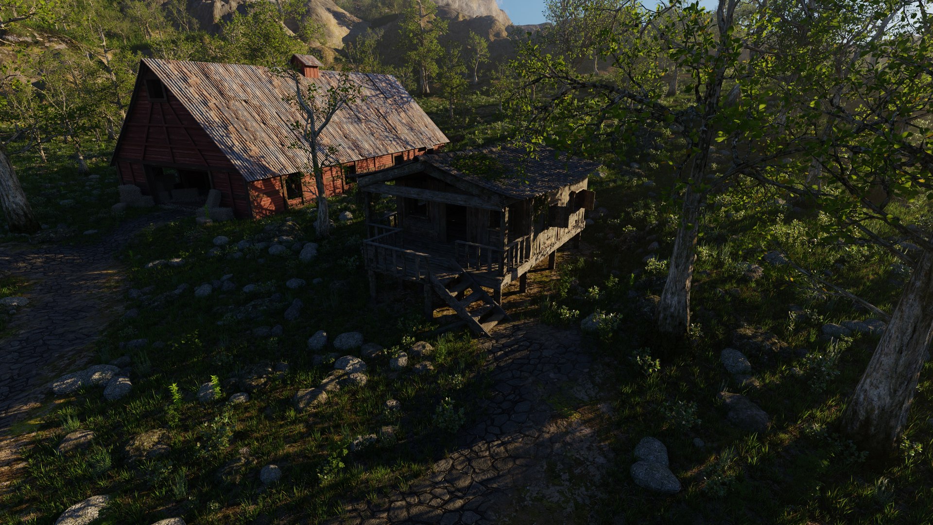 3D Medieval Pathway Scene - TurboSquid 1915616