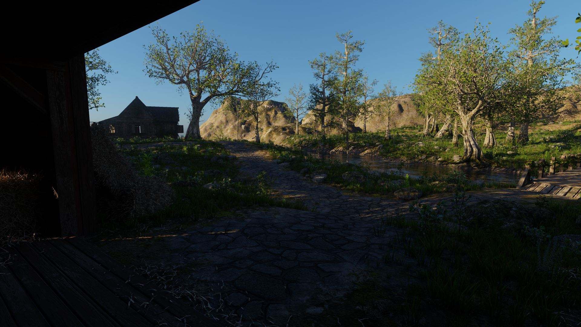 3D Medieval Pathway Scene - TurboSquid 1915616
