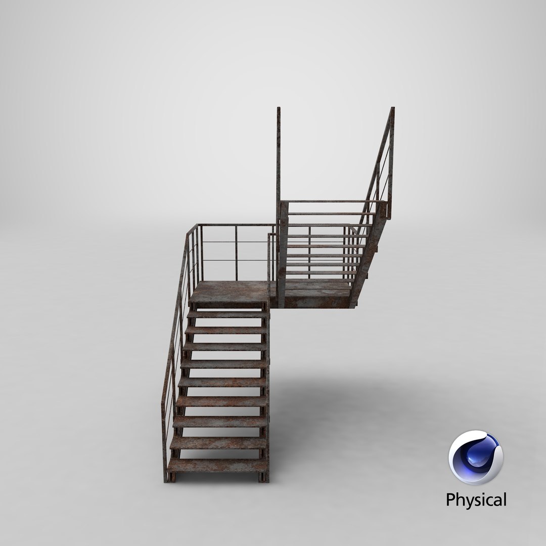 3D model industrial-staircases-c-shaped-dirty - TurboSquid 1246426