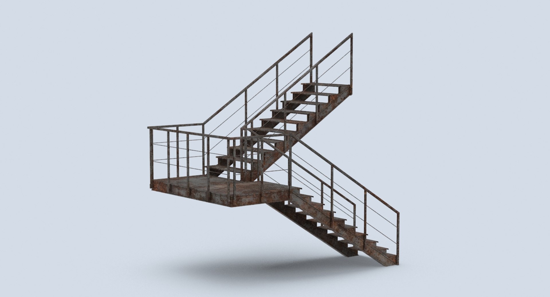 3D Model Industrial-staircases-c-shaped-dirty - TurboSquid 1246426