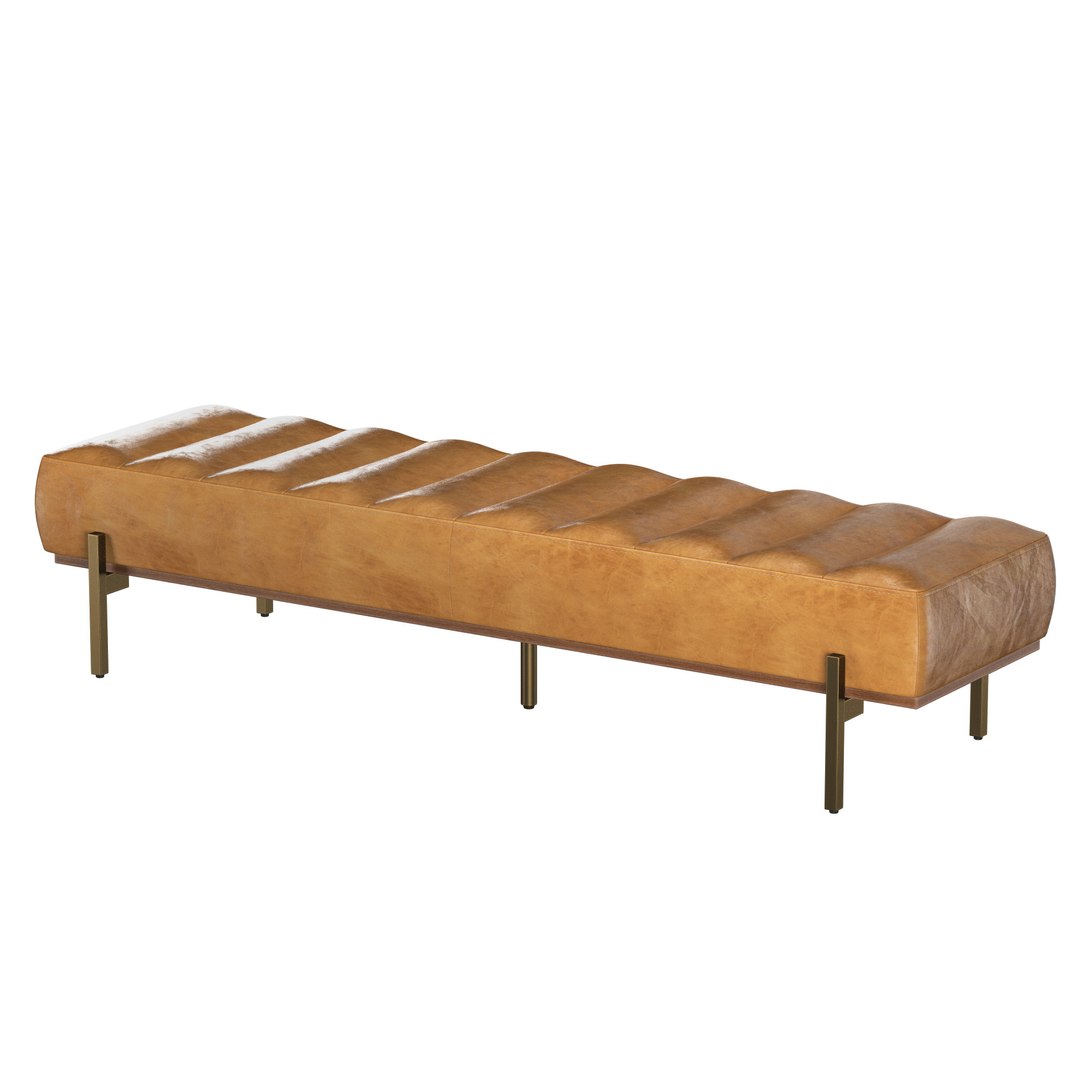 3D Lansing Leather Bench Model - TurboSquid 2398606