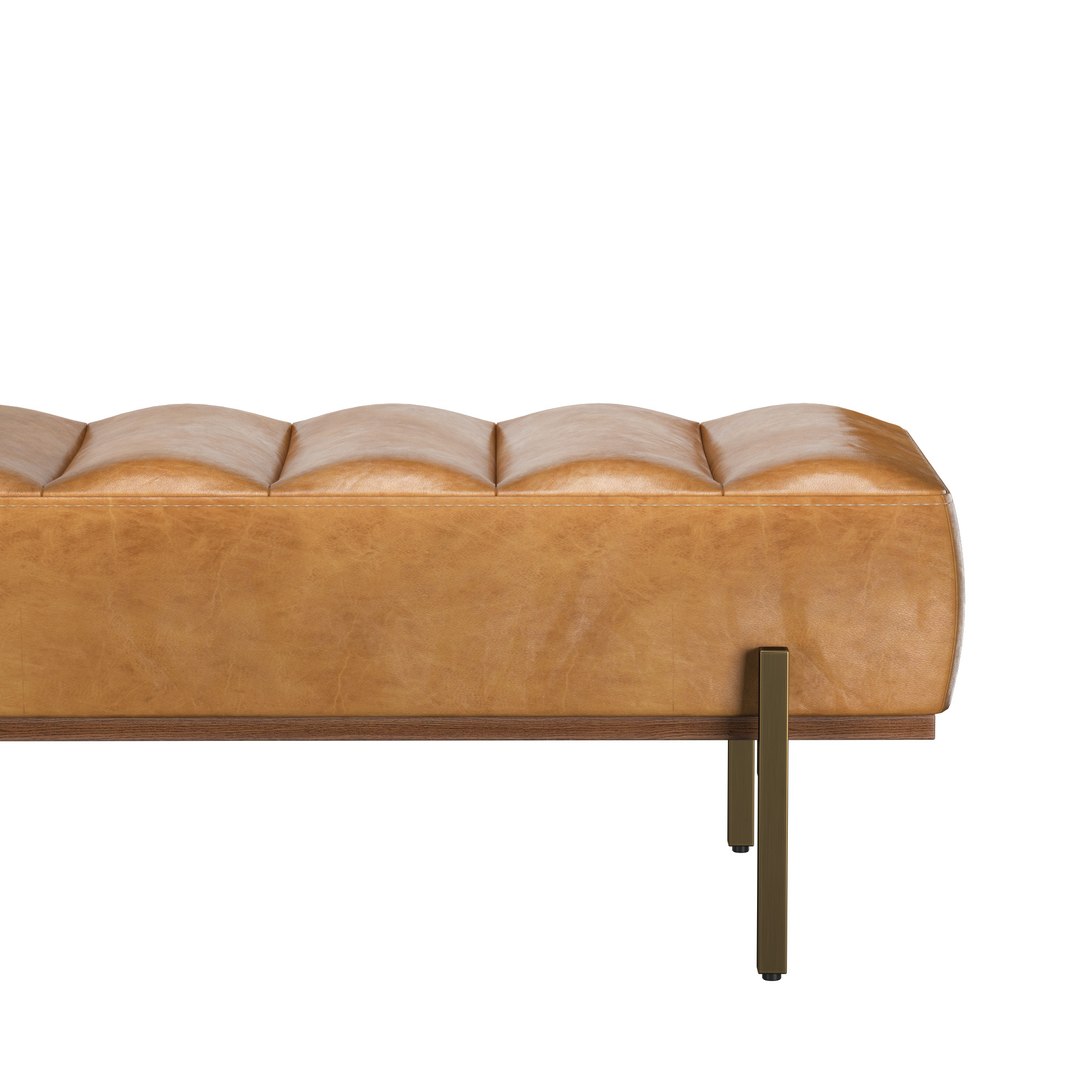 3D Lansing Leather Bench Model - TurboSquid 2398606