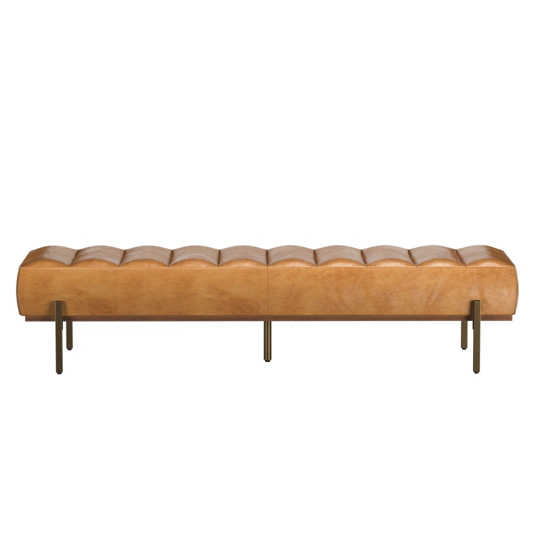 3D Lansing Leather Bench Model - TurboSquid 2398606