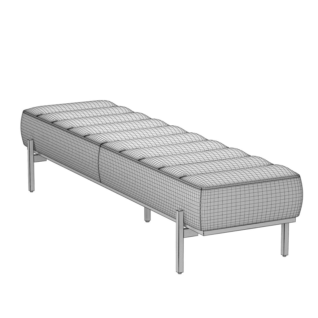 3D Lansing Leather Bench Model - TurboSquid 2398606