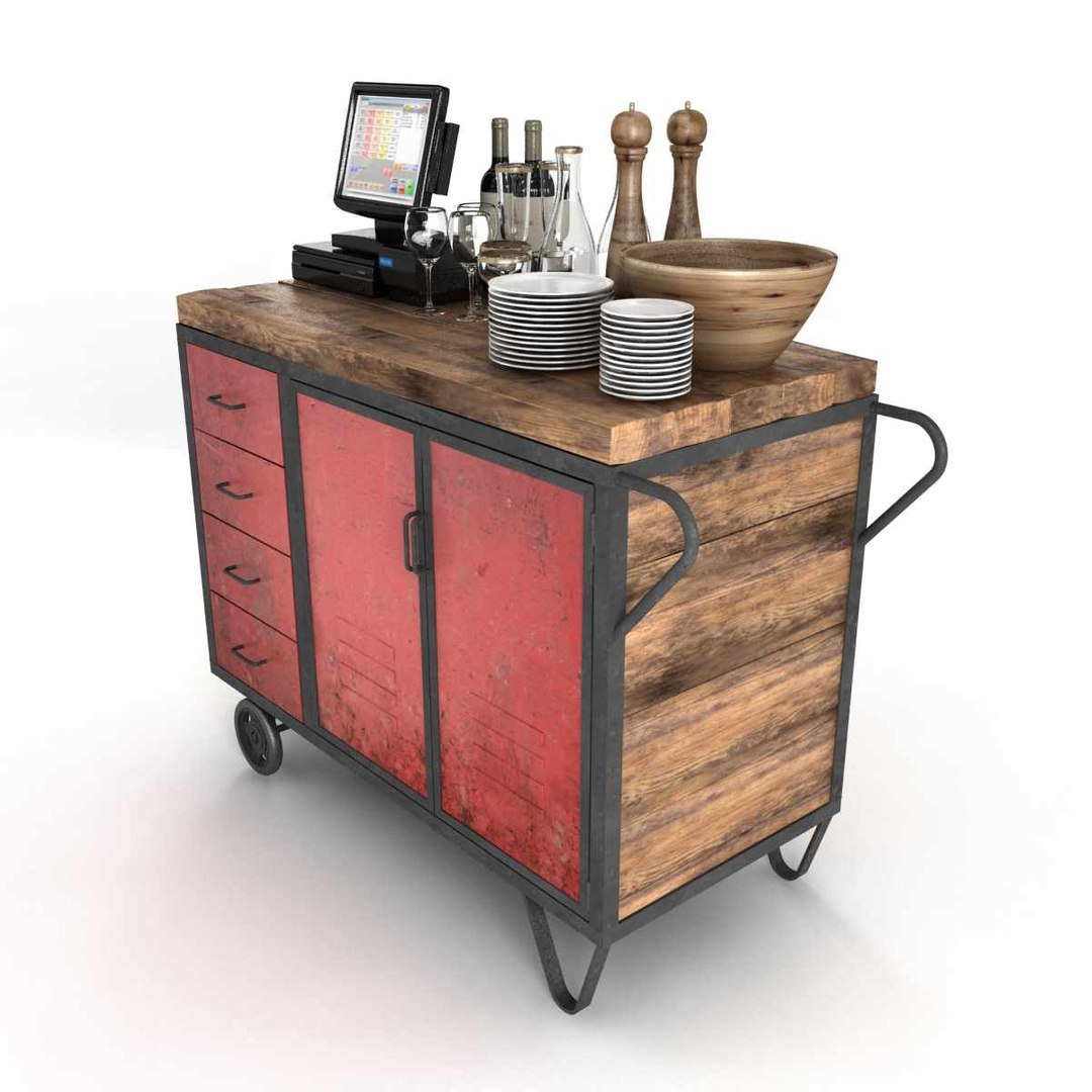 3D Waiter Station Industrial Metal - TurboSquid 1448040