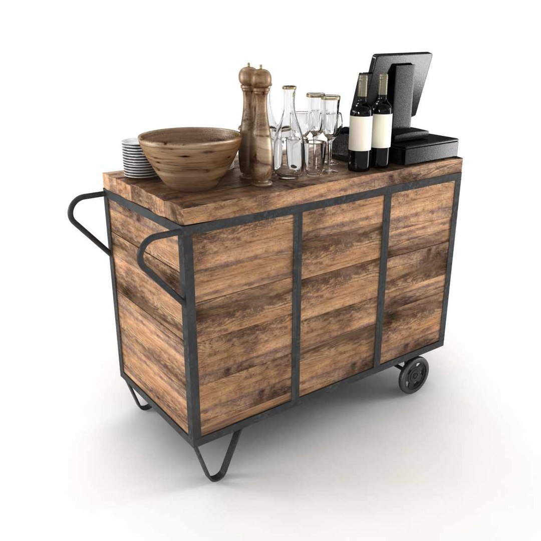 3D waiter station industrial metal - TurboSquid 1448040