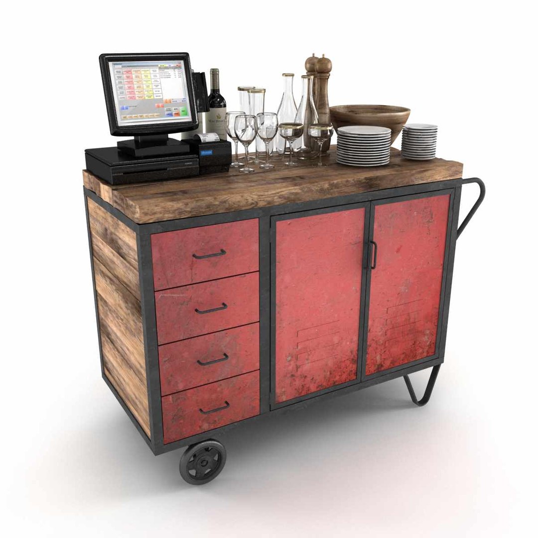 3D Waiter Station Industrial Metal - TurboSquid 1448040