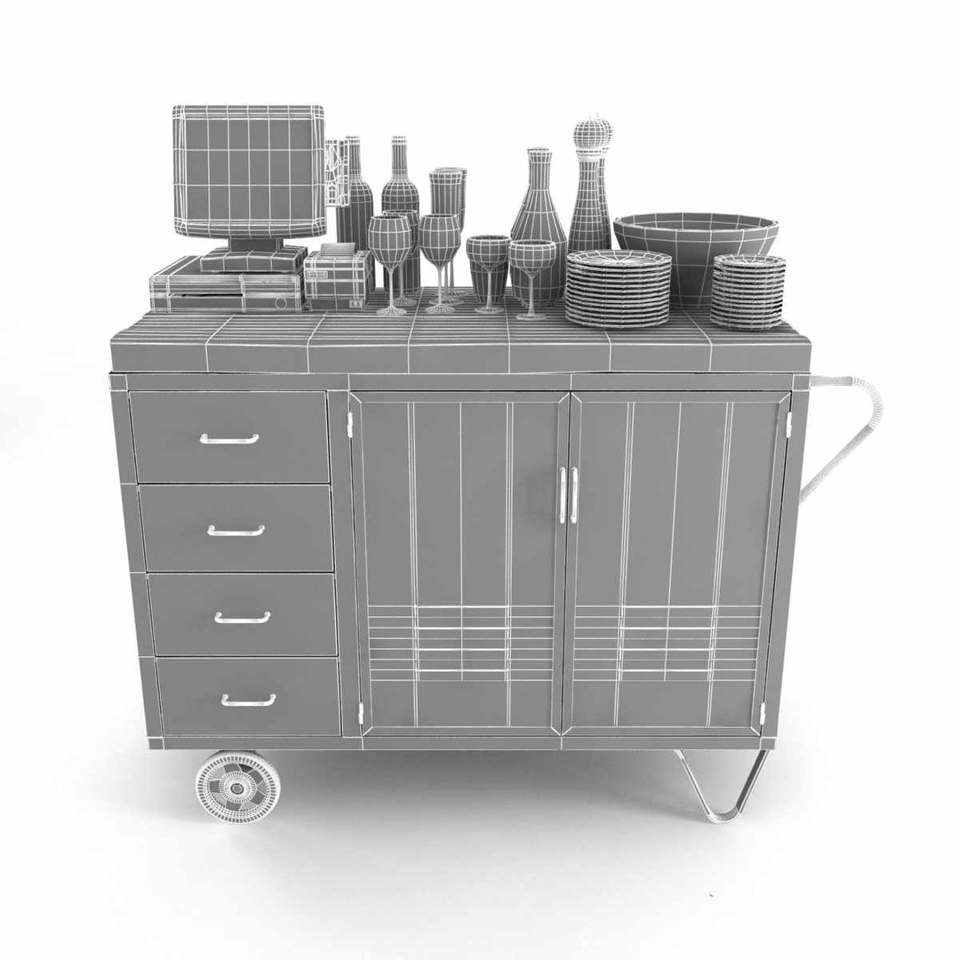 3D Waiter Station Industrial Metal - TurboSquid 1448040