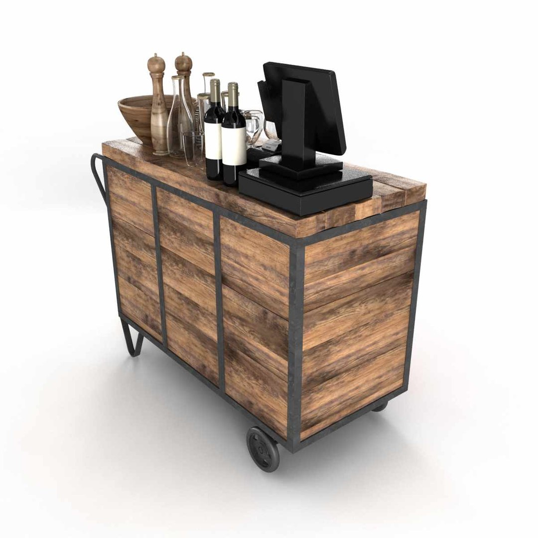 3D Waiter Station Industrial Metal - TurboSquid 1448040