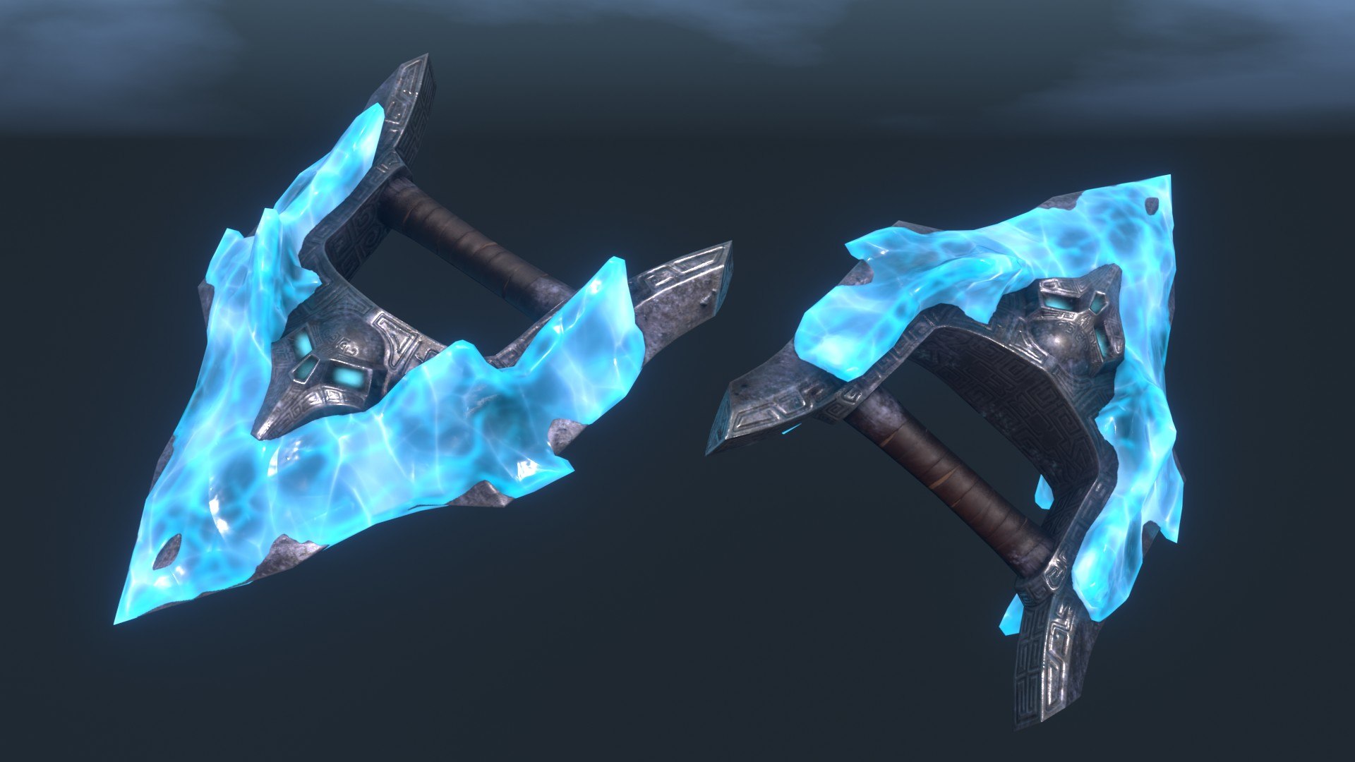 Fantasy Ice Weapon Set 3D - TurboSquid 1940168